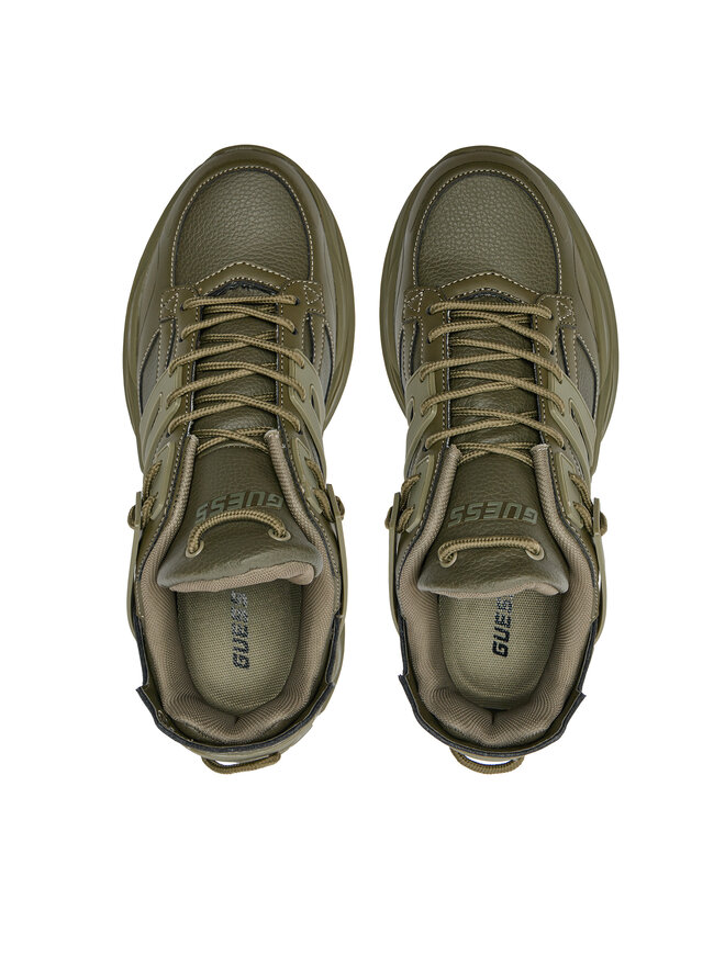 Sneakersy Guess Belluno Low FMTBEL ELE12 Khaki | eobuwie.com.pl