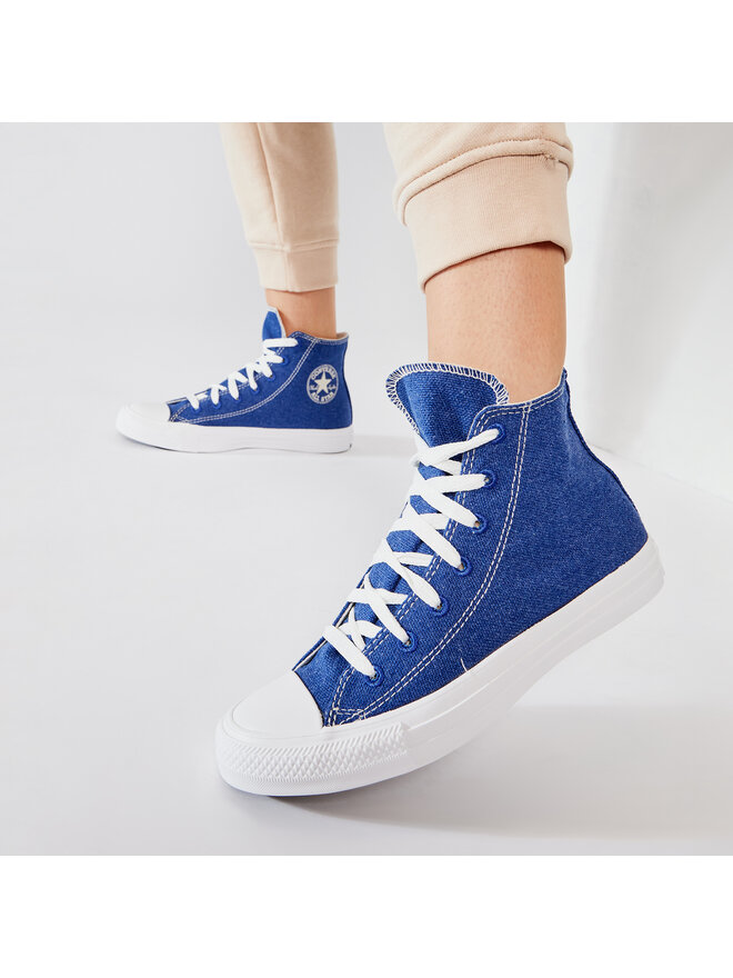 Sneakers aus Stoff Converse Ctas Hi 166741C Blau | eschuhe.de
