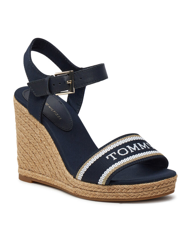 Alpargatas Tommy Hilfiger Mono Webbing High Wedge Sandal FW0FW08046 ...