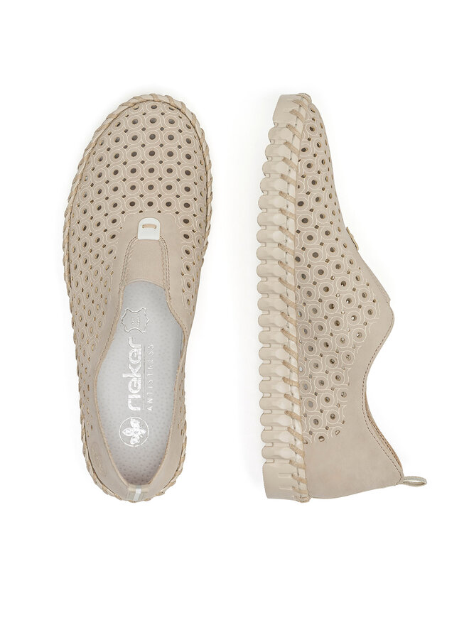 Półbuty Rieker N1963-62 Beżowy | eobuwie.com.pl