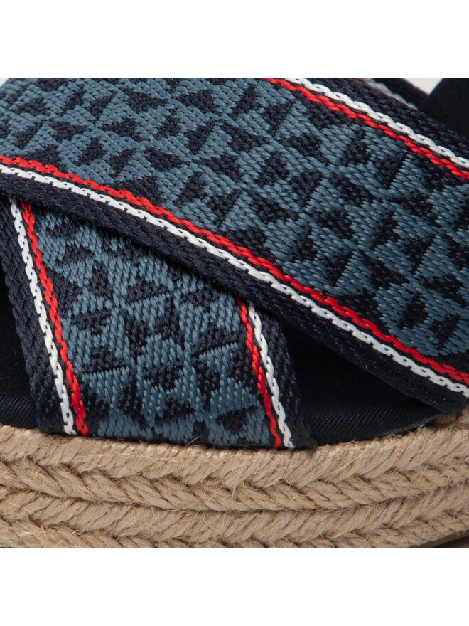 Εσπαντρίγιες Tommy Hilfiger Webbing High Wedge Sandal FW0FW06355 Σκούρο ...