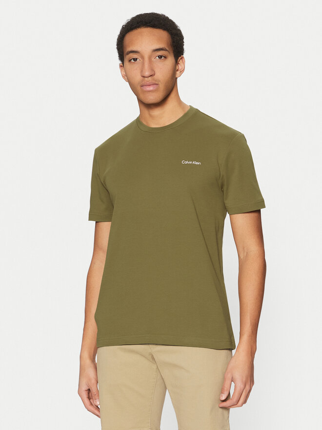 Calvin Klein Póló Micro Logo K10K109894 Zöld Regular Fit | ecipo.hu
