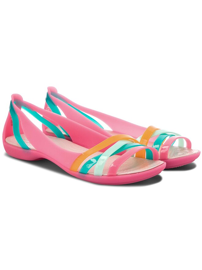 Sandály Crocs Isabella Huarche 2 Flat W 204912 Růžová | eobuv.cz