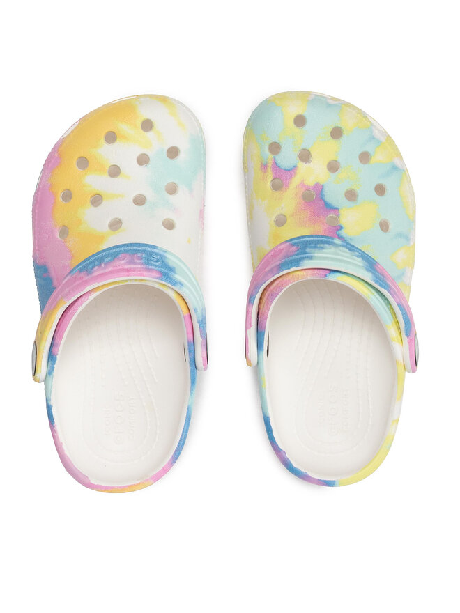 Pantoletten Crocs Classic Tiedye Graphic Clog K 206995 Gelb | eschuhe.de