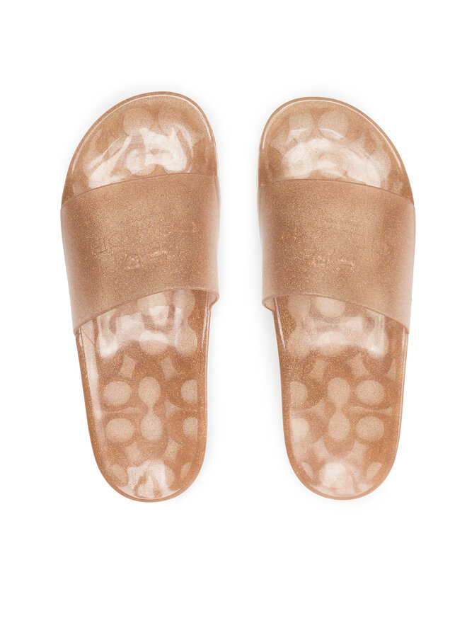 Chanclas Coach Ulyssa Rubber Slide C3068 Oro | zapatos.es