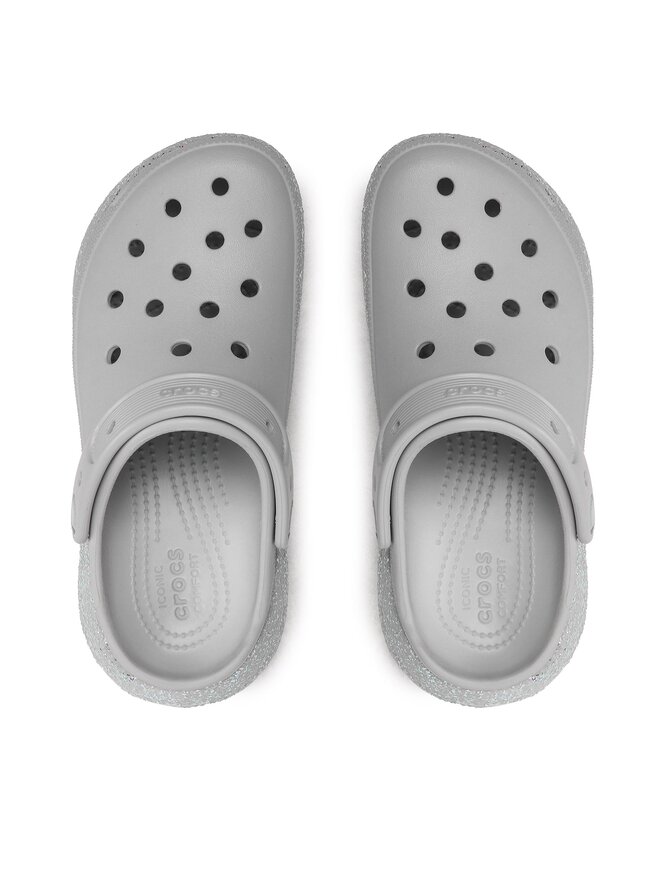 Chanclas Crocs Classic Crush Glitter Clog 208256 Gris | zapatos.es