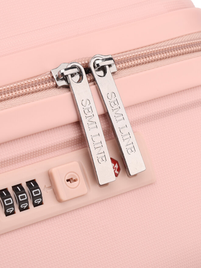 Valiză de cabină Semi Line T5830-1 Roz | epantofi.ro