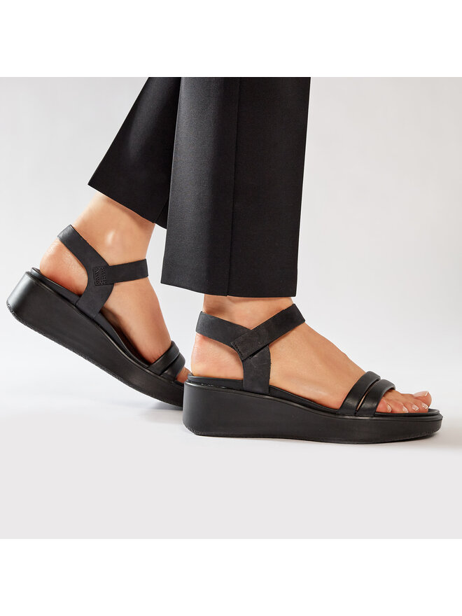 Sandały ECCO Flowt Wedge Lx W 27330351052 Czarny | eobuwie.com.pl