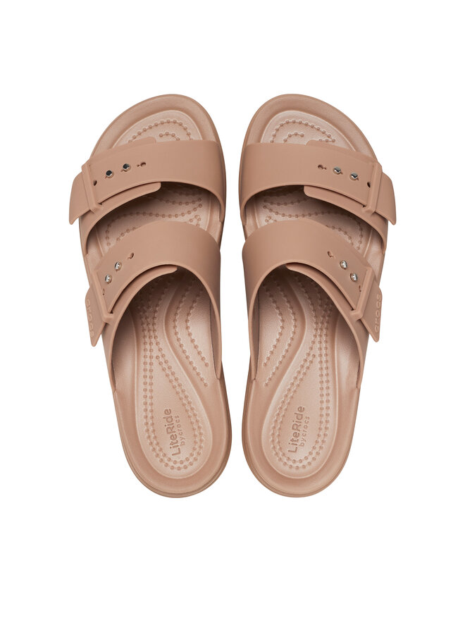 Pantoletten Crocs Brooklyn Low Wedge Sandal W 207431 Beige | eschuhe.de