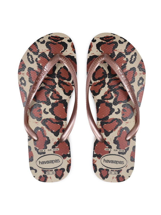 Chancletas Havaianas Slim Animals 41033524879 Marrón | zapatos.es