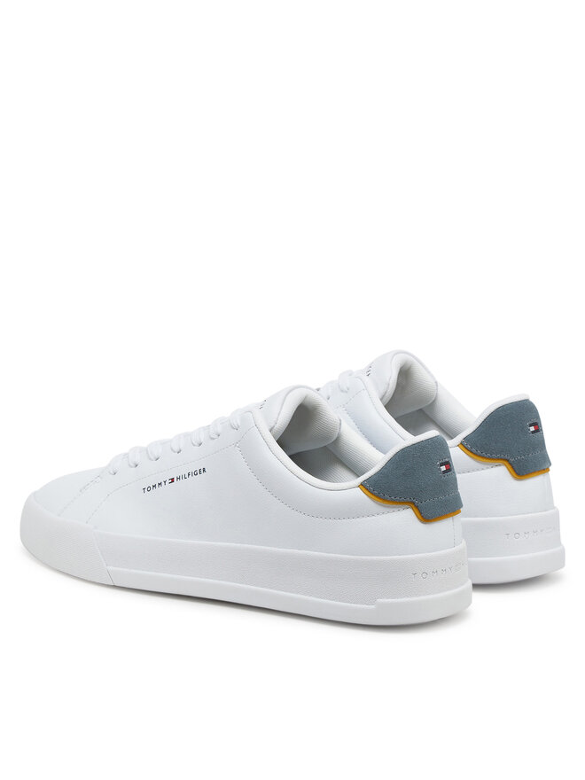 Sneakers Tommy Hilfiger Th Court Lth Detail Ess FM0FM05367 Alb | epantofi.ro