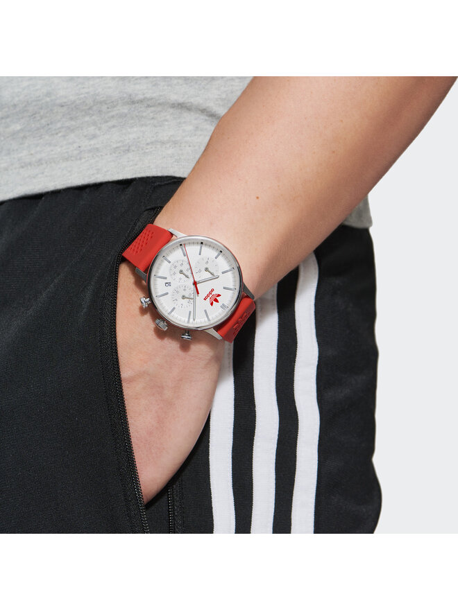 Uhr adidas Originals Code One Chrono Watch AOSY23019 Silberfarben ...