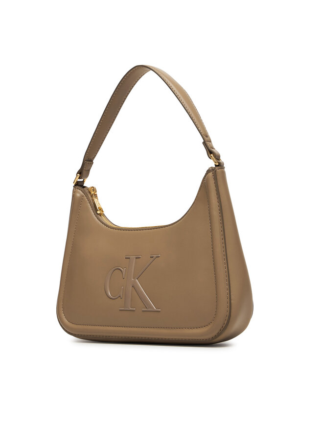 Geantă Calvin Klein Bold Ck Small Shoulder Bag LV04F3230G Bej | epantofi.ro