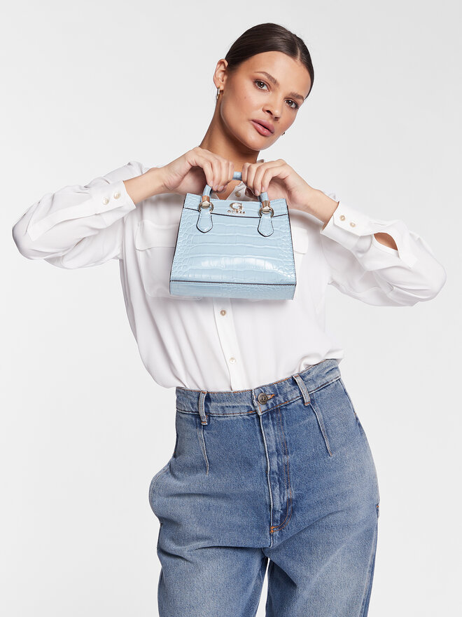 Bolso Guess Nell Croc (CG) Mini Bags HWCG87 36760 Azul | zapatos.es