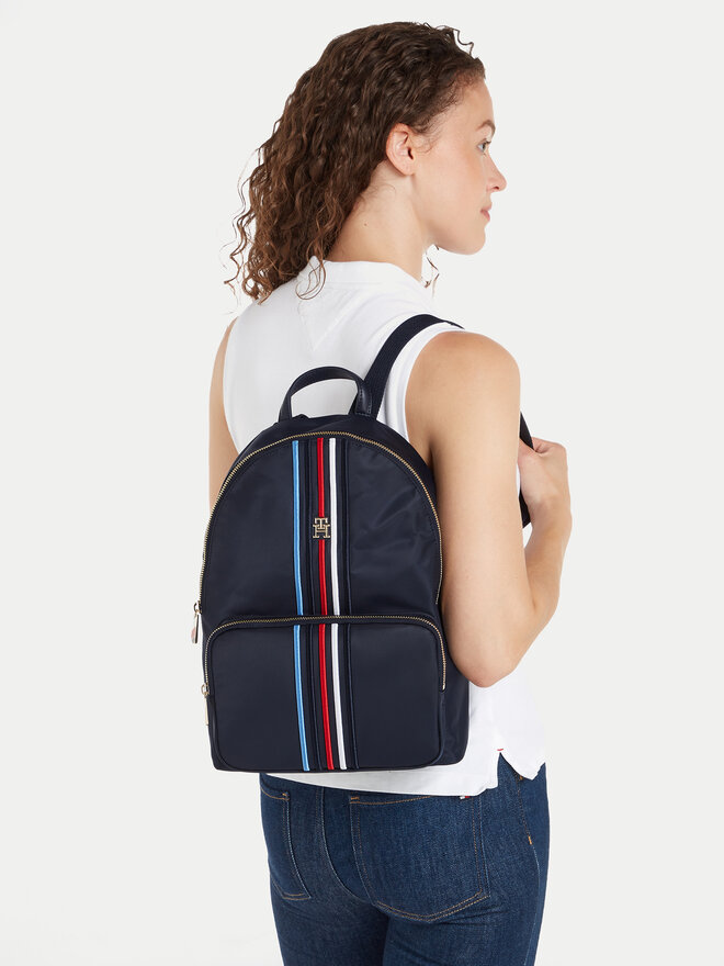 Zaino Tommy Hilfiger Poppy Backpack Corp AW0AW16116 Blu scuro | escarpe.it
