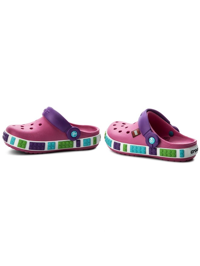 Klapki Crocs Crocband Kids Lego Clog 12080 Różowy | eobuwie.com.pl