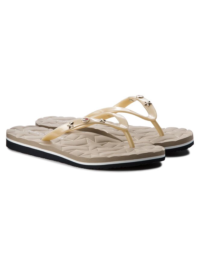 Chancletas Tommy Hilfiger Metallic Star Beach Sandal FW0FW02656 Beis ...