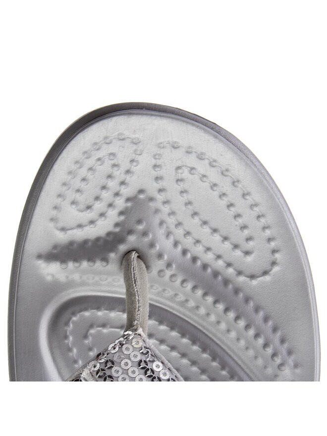 Zehentrenner Crocs Capri V Sequin W 204311 Silberfarben | eschuhe.de