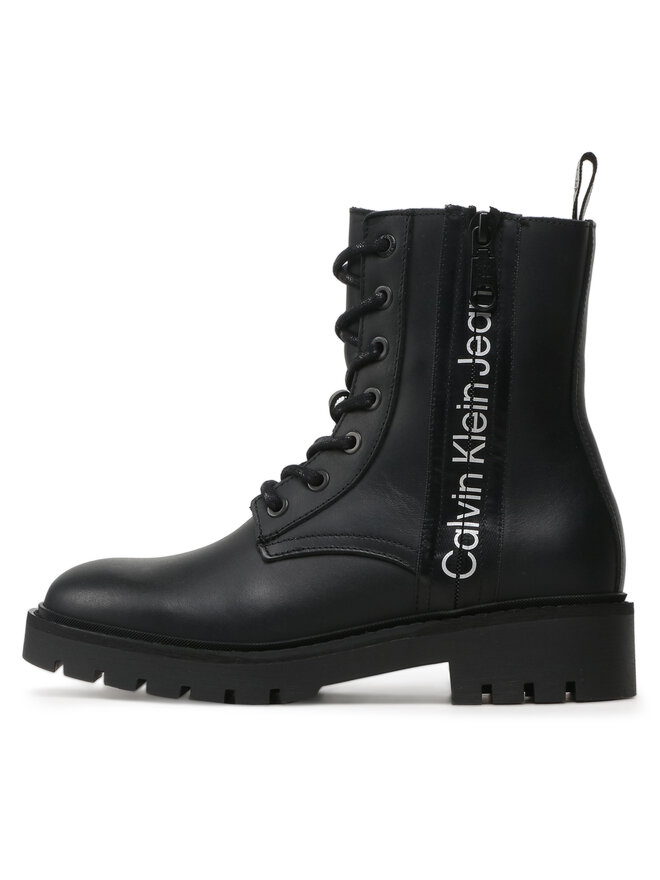 Botine Calvin Klein Jeans Combat Mid Laceup Zip Wn YW0YW01035 Negru ...