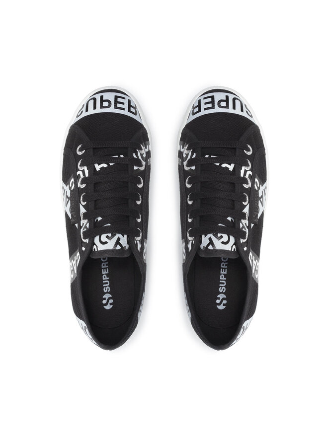 Tenisówki Superga 2790 Lettering Tape Jellysole S41161W Czarny ...
