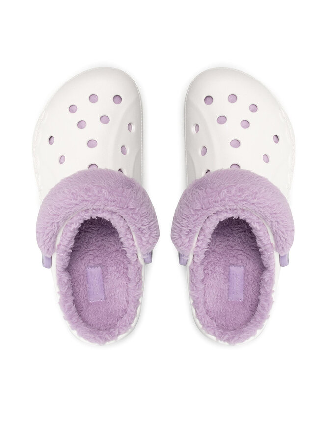 Pantoletten Crocs Baya Lined Fuzz Strap Clog 206633 Weiß | eschuhe.de