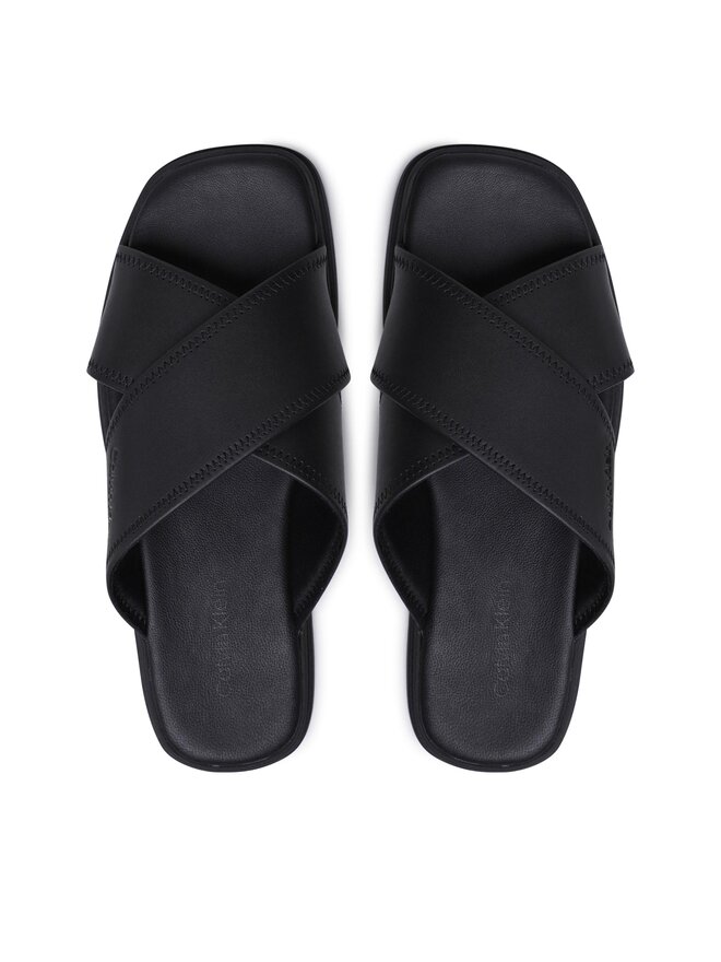 Chanclas Calvin Klein Criss Cross Sandal Lth HM0HM00950 Negro | zapatos.es