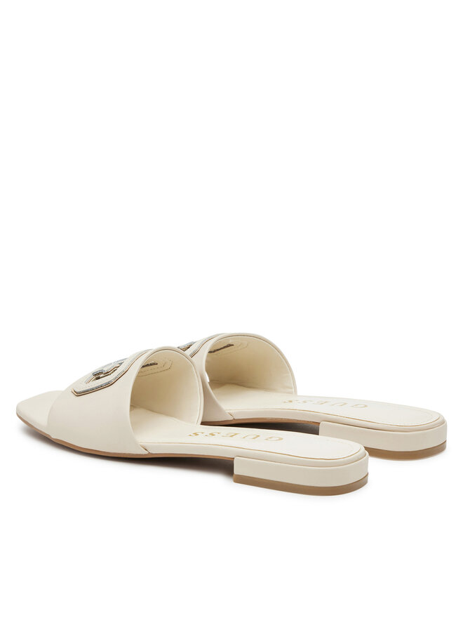 Şlapi Guess FLJTAR LEA19 Écru | epantofi.ro