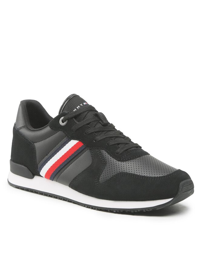Sneakers Tommy Hilfiger Iconic Runner Stripes Leather FM0FM04551 Schwarz eschuhe