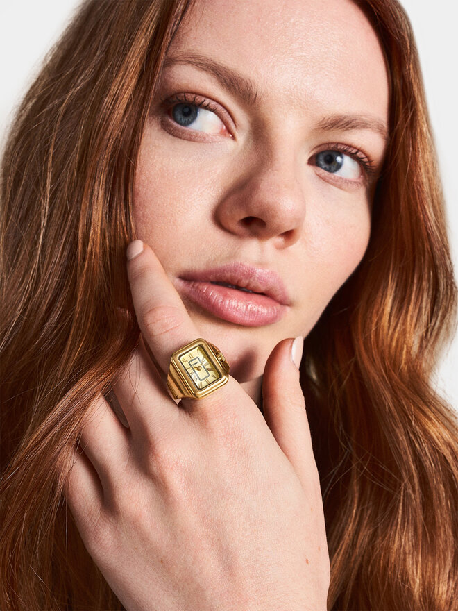 Zegarek Fossil Watch Ring ES5343 Złoty | eobuwie.com.pl