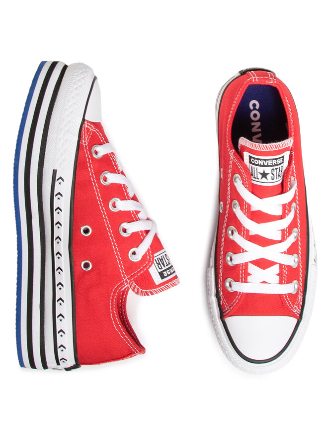 Plátěnky Converse Ctas Platform Layer Ox 566763C Červená | eobuv.cz