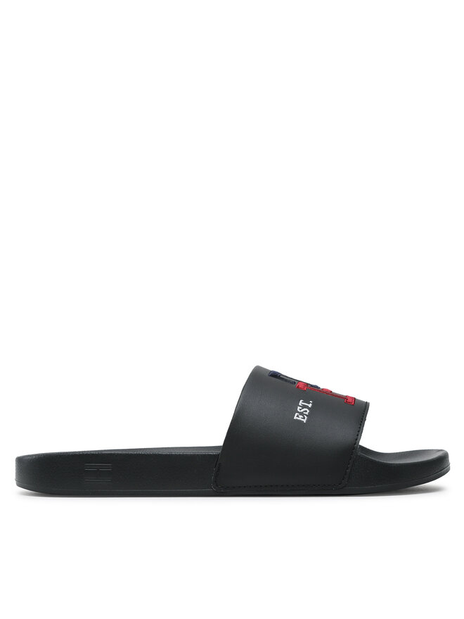 Tommy hilfiger black slides store