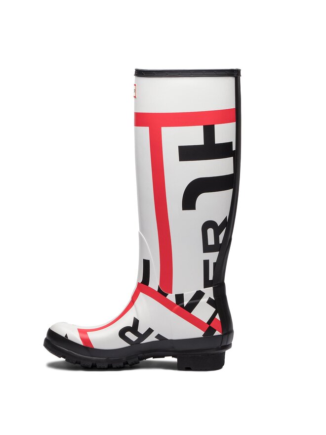 Гумени ботуши Hunter Original Tall Exploded Logo WFT2000ELP Бял | obuvki.bg