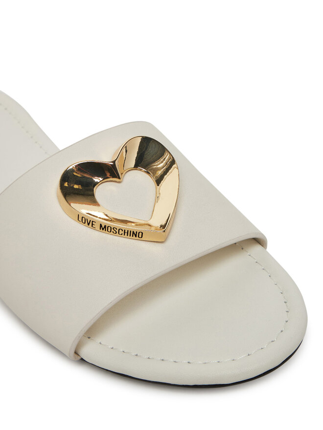 Pantoletten LOVE MOSCHINO JA28161G0MIA0102 Écru | eschuhe.de