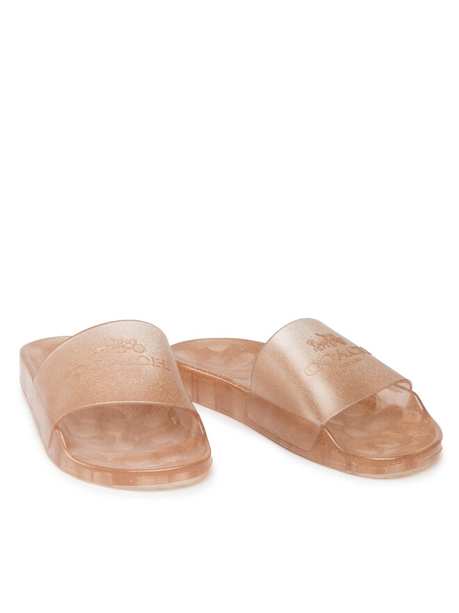 Chanclas Coach Ulyssa Rubber Slide C3068 Oro | zapatos.es
