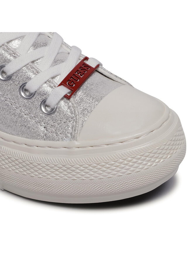 Sneakers aus Stoff Guess Nikola FL7NIK PEL12 Silberfarben | eschuhe.de
