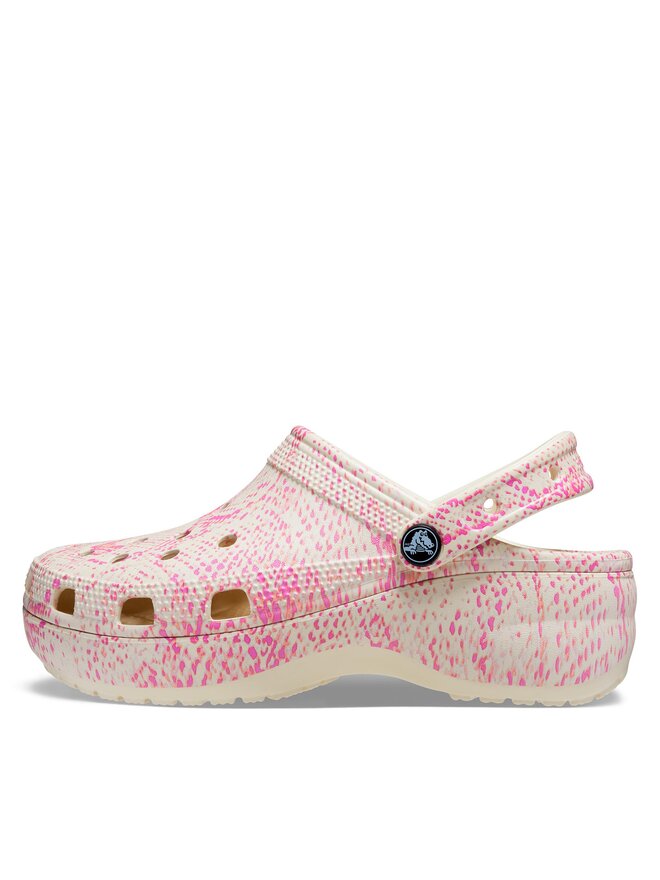 Klapki Crocs Classic Platform Snake Print Clog W 208231 Beżowy ...