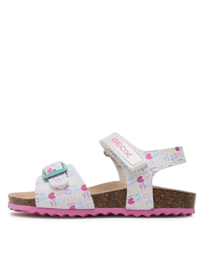 Sandály Geox B Sandal Chalki Girl B922RA00004C0653 S Bílá | eobuv.cz