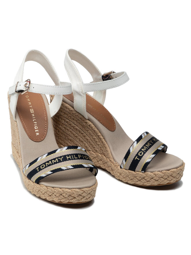 Espadrilles Tommy Hilfiger Corporate Webbing High Wedge FW0FW06295 Weiß ...