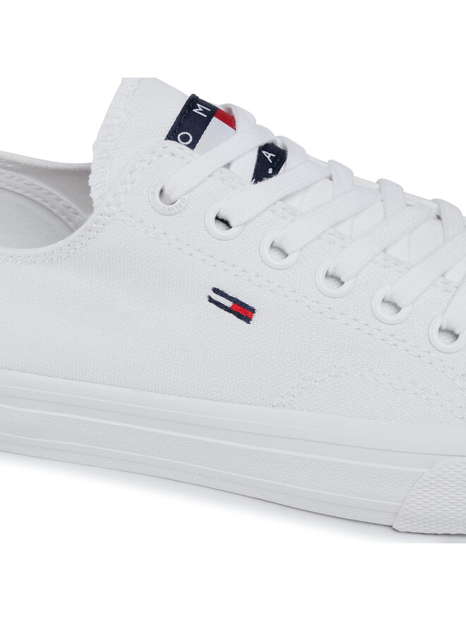 Teniși Tommy Jeans Wmns Long Lace Up Vulc EN0EN00940 Alb | epantofi.ro