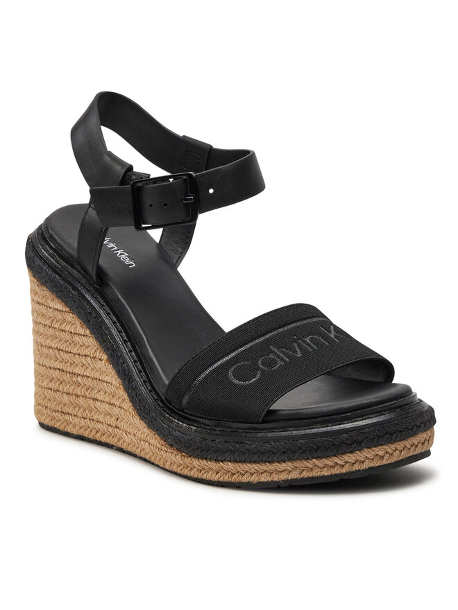 Espadrile Calvin Klein Wedge Sandal 70 He HW0HW02050 Negru | epantofi.ro