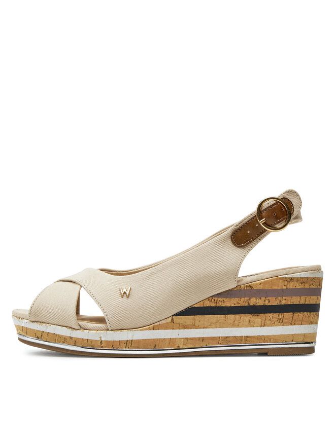 Sandale Wrangler Raval Marina Women Semi Wedge 20241058 Bej | epantofi.ro