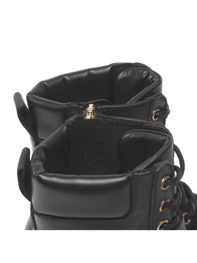 Schnürstiefeletten Tommy Hilfiger Buckle Lace Up Boot FW0FW06734 Schwarz | eschuhe.de