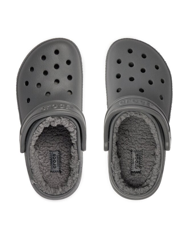 Klapki Crocs Classic Lined Clog 203591 Szary | eobuwie.com.pl