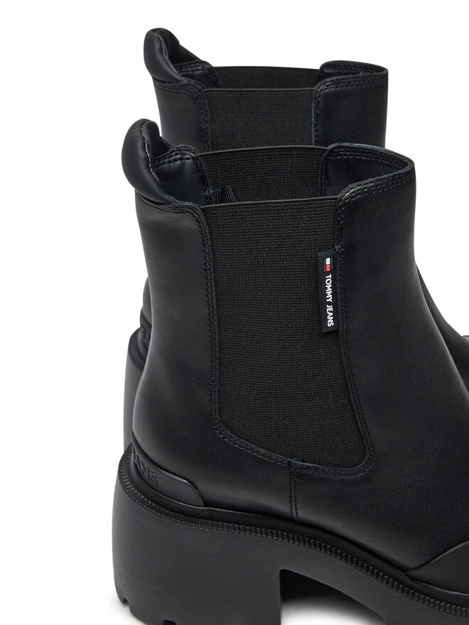 Botine Tommy Jeans Tjw Mid Heel Chelsea Boot EN0EN02681 Negru | epantofi.ro