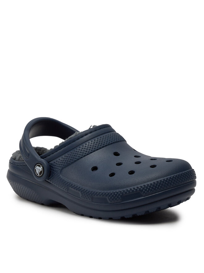 Klapki Crocs Classic Lined Clog 203591 Granatowy | eobuwie.com.pl