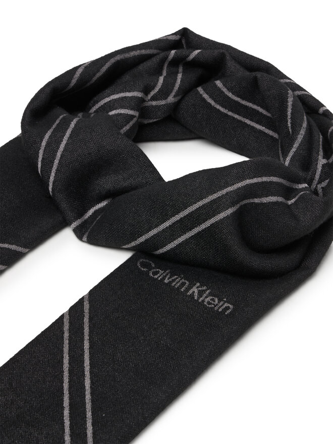 Scialle Calvin Klein Emblem Repeat Lw Shawl W Fringes LV04F8074G Nero ...