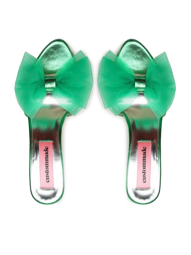 Chanclas Custommade Asla Metallic Bow 999624048 Verde | zapatos.es