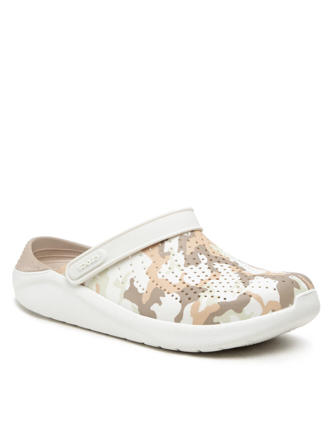 Pantoletten Crocs Literide Printed Camo Clog 206491 Weiß | eschuhe.de