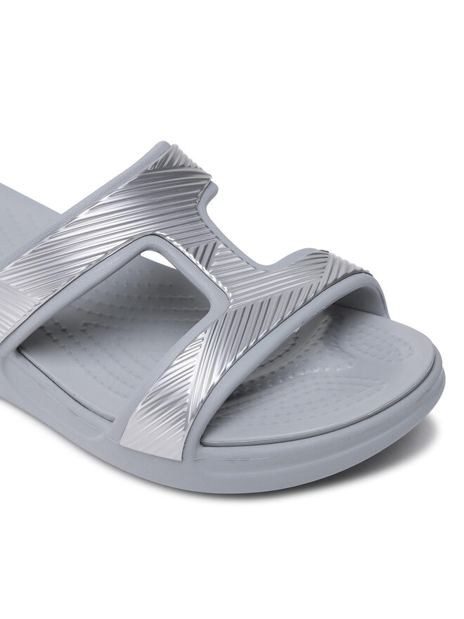 Pantoletten Crocs Monterey Metallic Sowdg 207144 Silberfarben | eschuhe.de