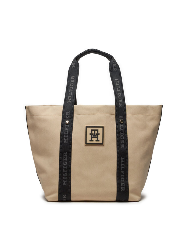 Handtasche Tommy Hilfiger Th Sport Luxe Tote AW0AW15732 WeiB eschuhe